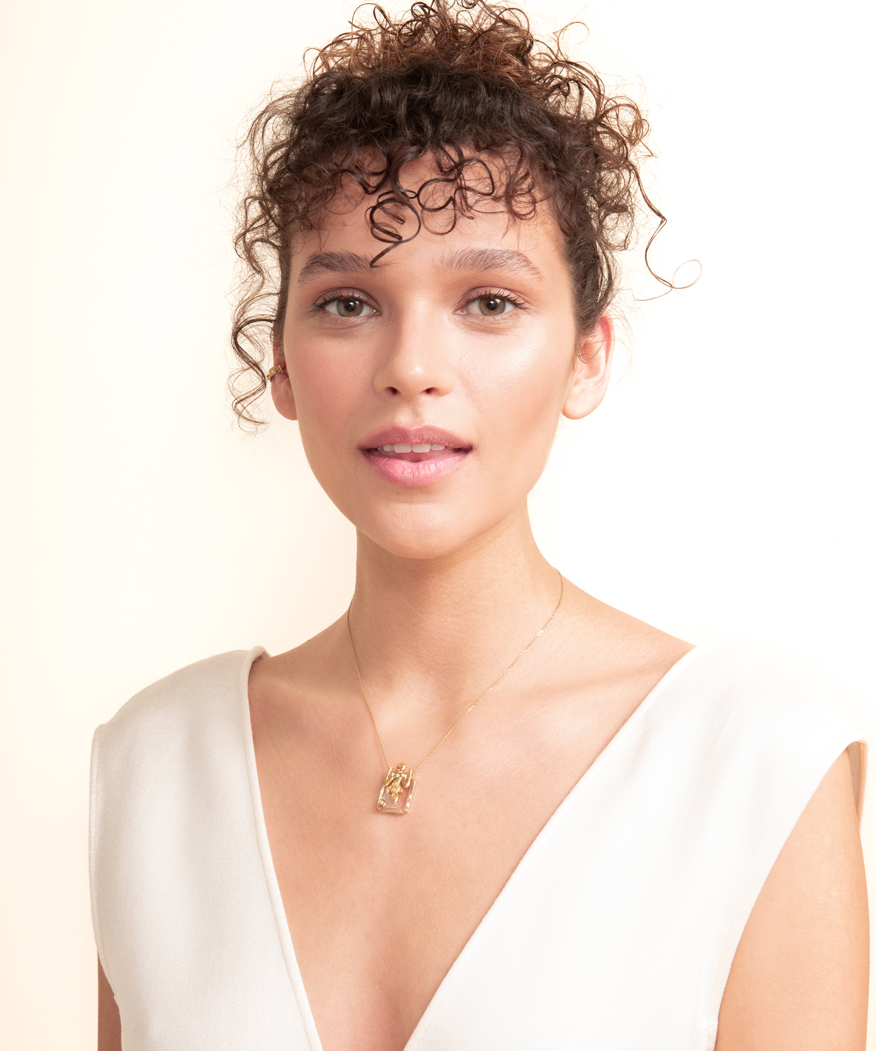 Birdman Crystal Gold Small Necklace – Luna Merdin | 925 Sterling Silver ...