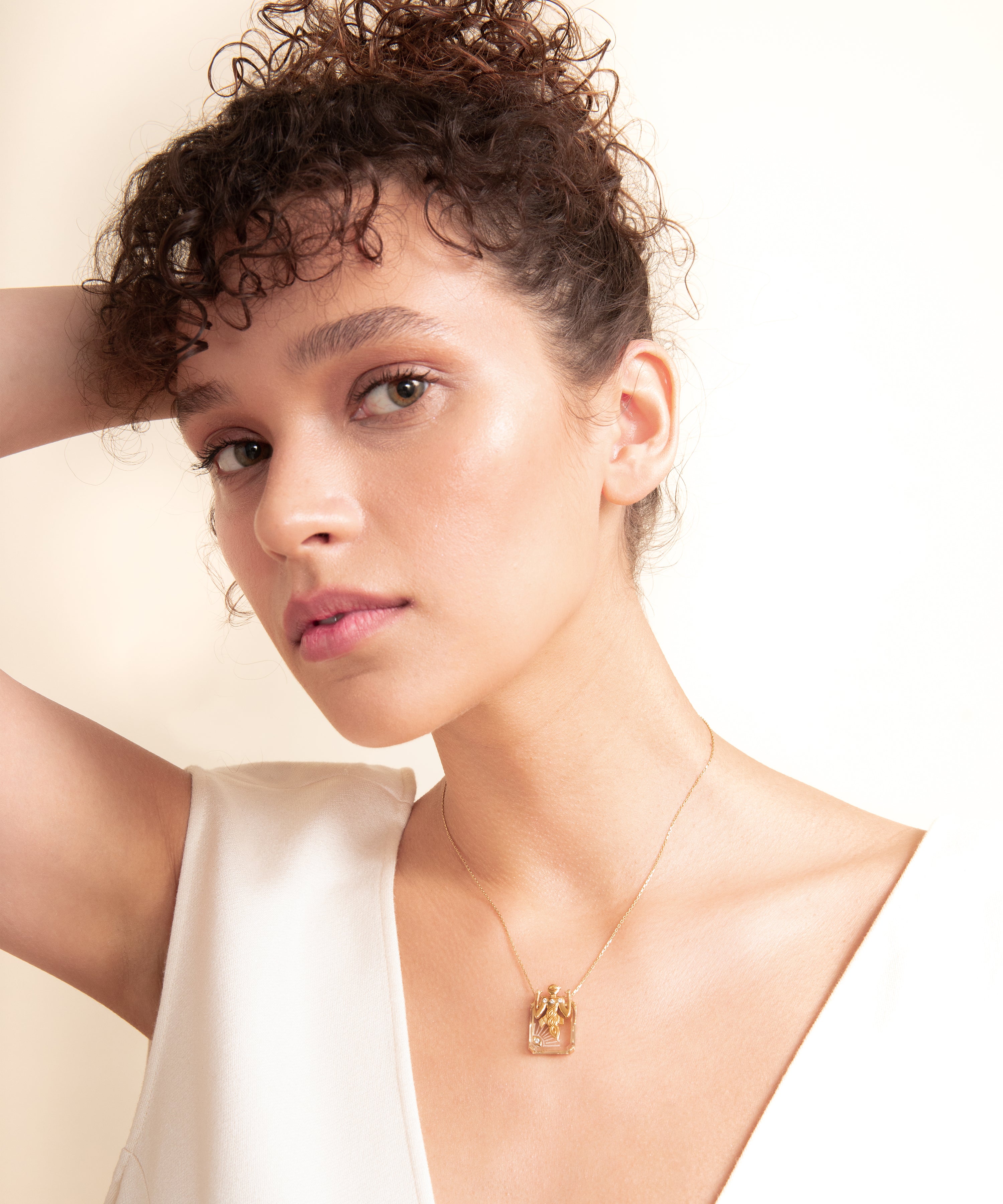 Birdman Crystal Gold Small Necklace – Luna Merdin | 925 Sterling Silver ...