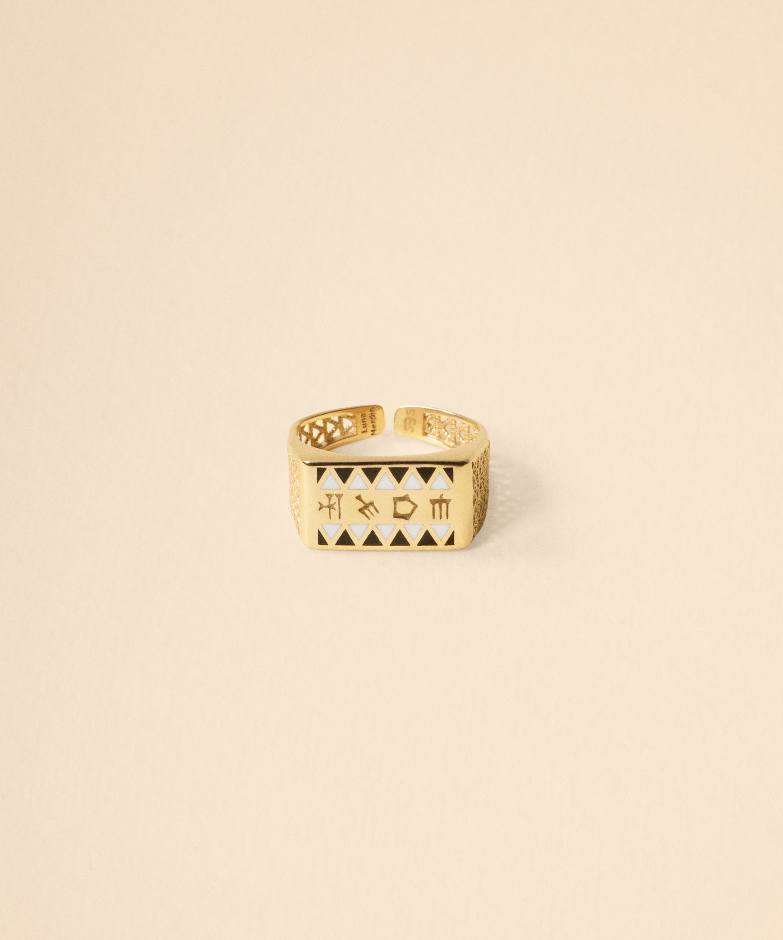 Sumerian Filigree Gold Ring – Luna Merdin | 925 Sterling Silver ...