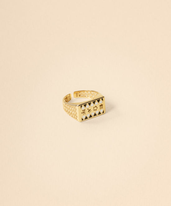 Sumerian Filigree Gold Ring – Luna Merdin | 925 Sterling Silver ...