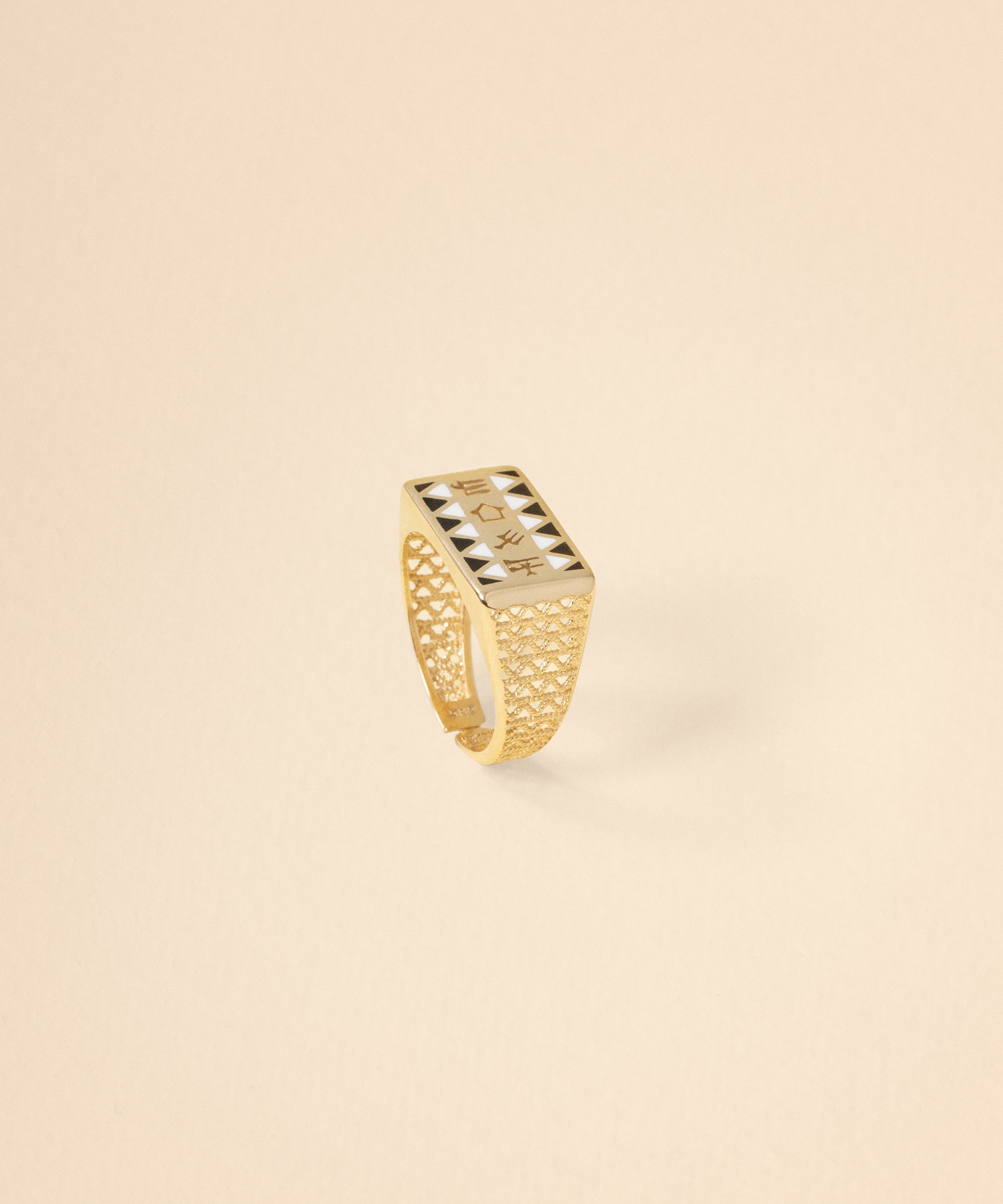 Sumerian Filigree Gold Ring – Luna Merdin | 925 Sterling Silver ...